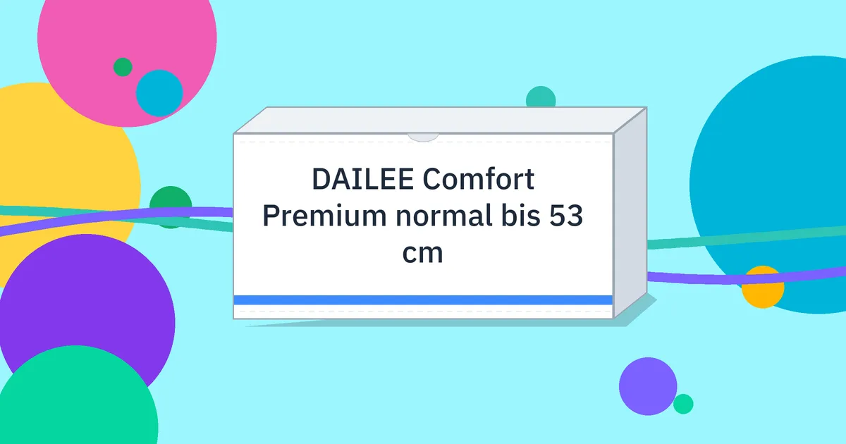Symbolbild: Packung mit der Aufschrift DAILEE Comfort Premium normal bis 53 cm (PZN 12544449) – Verfügbarkeit und Bezug in Apotheken in Frankfurt am Main