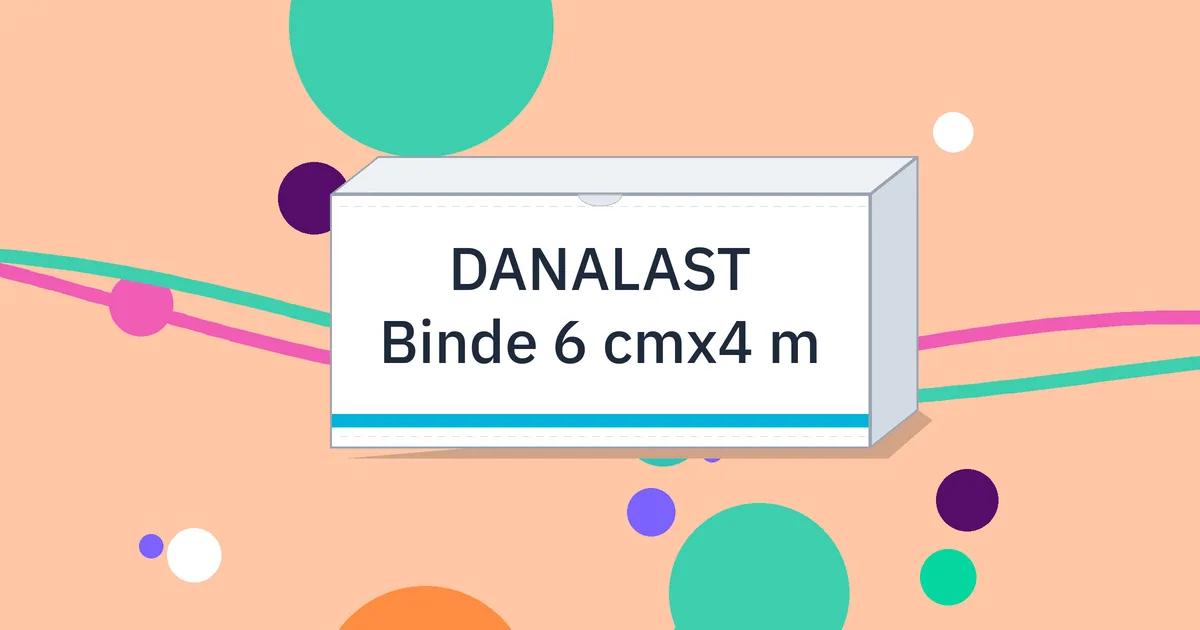 Symbolbild: Packung mit der Aufschrift DANALAST Binde 6 cmx4 m (PZN 07636681) – Verfügbarkeit und Bezug in Apotheken in Frankfurt am Main