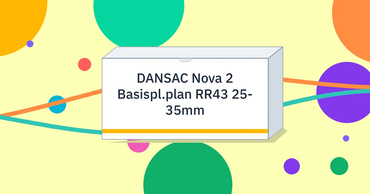 Symbolbild: Packung mit der Aufschrift DANSAC Nova 2 Basispl.plan RR43 25-35mm (PZN 01500259) – Verfügbarkeit und Bezug in Apotheken in Frankfurt am Main