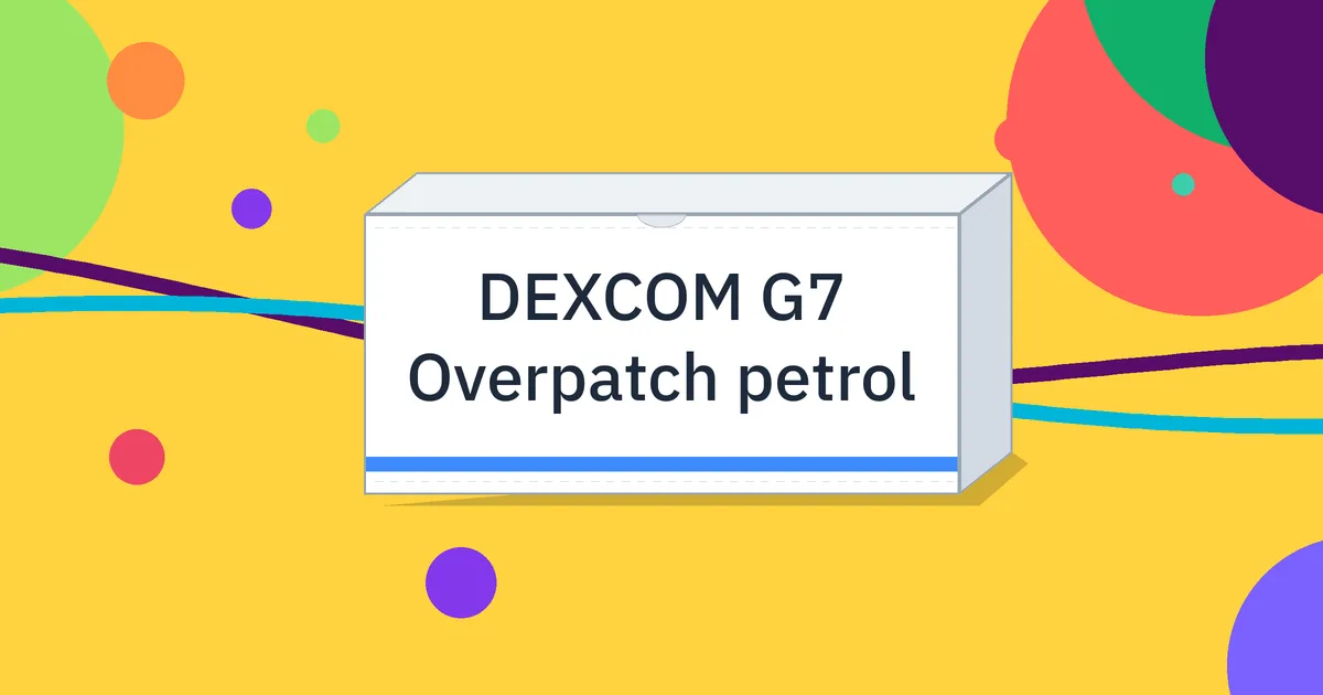 Symbolbild: Packung mit der Aufschrift DEXCOM G7 Overpatch petrol (PZN 19866245) – Verfügbarkeit und Bezug in Apotheken in Frankfurt am Main