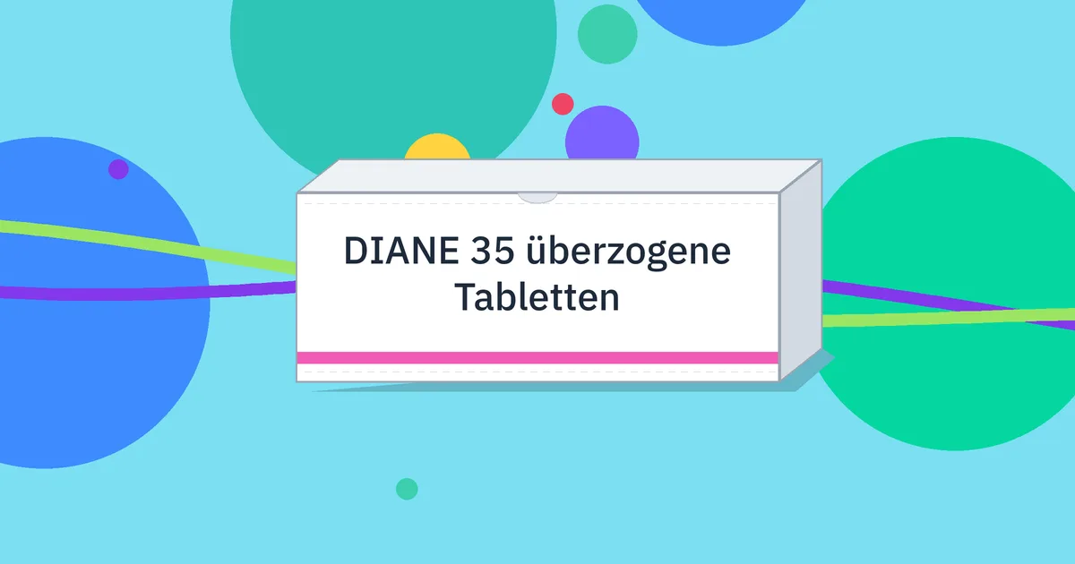 Symbolbild: Packung mit der Aufschrift DIANE 35 überzogene Tabletten (PZN 03076647) – Verfügbarkeit und Bezug in Apotheken in Frankfurt am Main