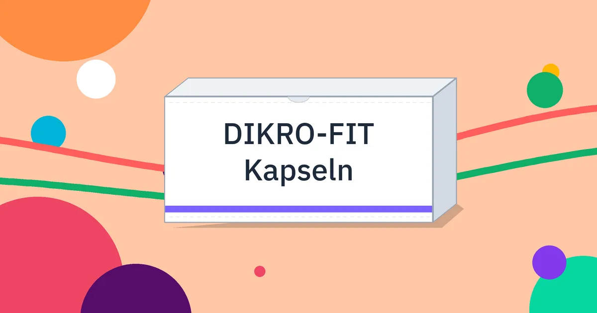 Symbolbild: Packung mit der Aufschrift DIKRO-FIT Kapseln (PZN 13578284) – Verfügbarkeit und Bezug in Apotheken in Frankfurt am Main