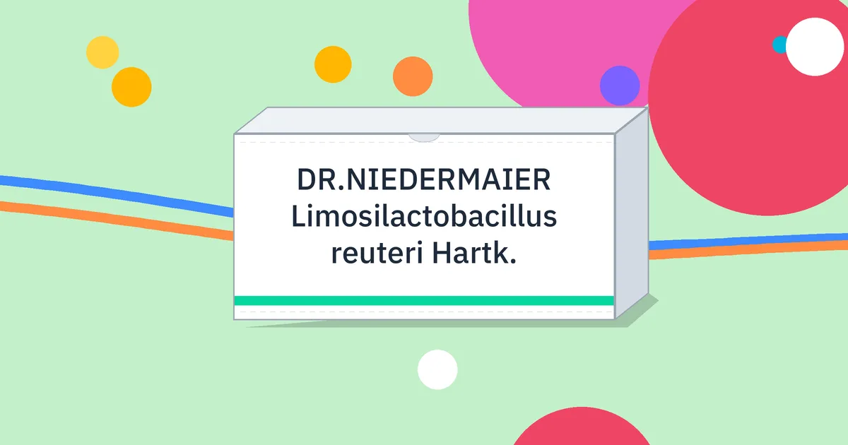 Symbolbild: Packung mit der Aufschrift DR.NIEDERMAIER Limosilactobacillus reuteri Hartk. (PZN 19638596) – Verfügbarkeit und Bezug in Apotheken in Frankfurt am Main