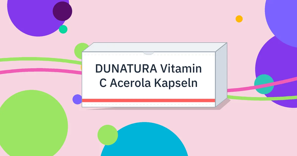 Symbolbild: Packung mit der Aufschrift DUNATURA Vitamin C Acerola Kapseln (PZN 16865558) – Verfügbarkeit und Bezug in Apotheken in Frankfurt am Main
