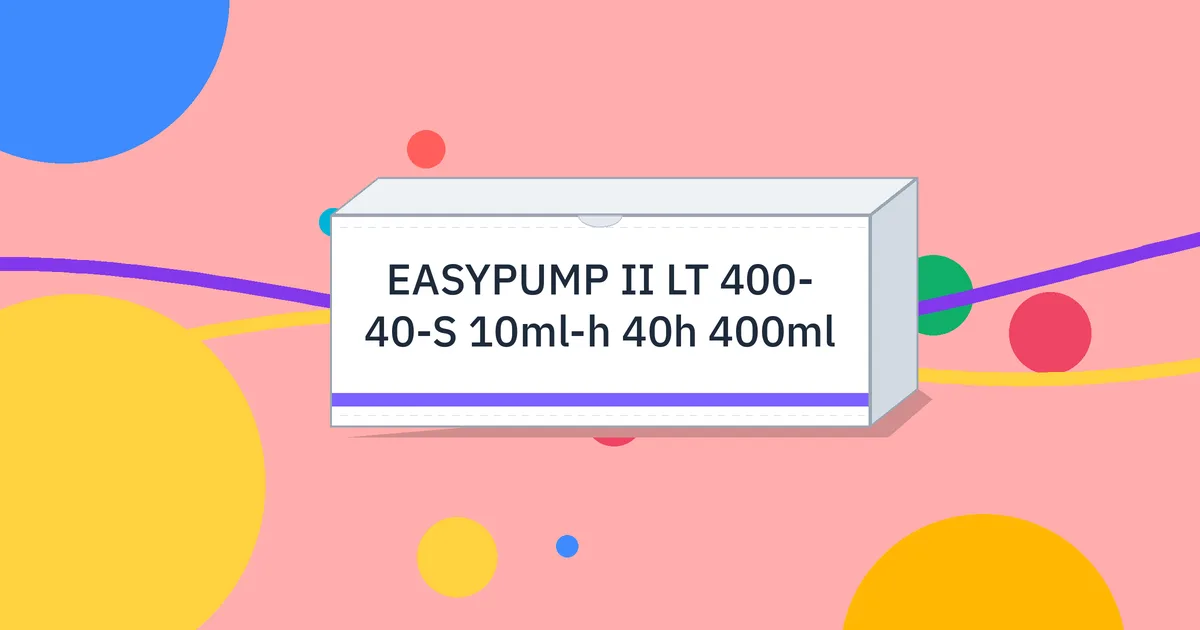 Symbolbild: Packung mit der Aufschrift EASYPUMP II LT 400-40-S 10ml-h 40h 400ml (PZN 09390801) – Verfügbarkeit und Bezug in Apotheken in Frankfurt am Main