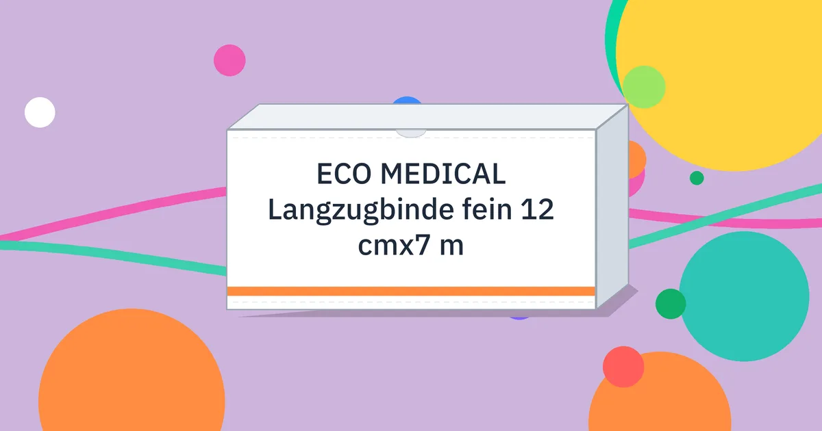 Symbolbild: Packung mit der Aufschrift ECO MEDICAL Langzugbinde fein 12 cmx7 m (PZN 11143197) – Verfügbarkeit und Bezug in Apotheken in Frankfurt am Main