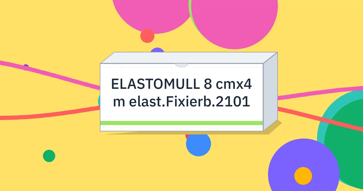 Symbolbild: Packung mit der Aufschrift ELASTOMULL 8 cmx4 m elast.Fixierb.2101 (PZN 16359803) – Verfügbarkeit und Bezug in Apotheken in Frankfurt am Main