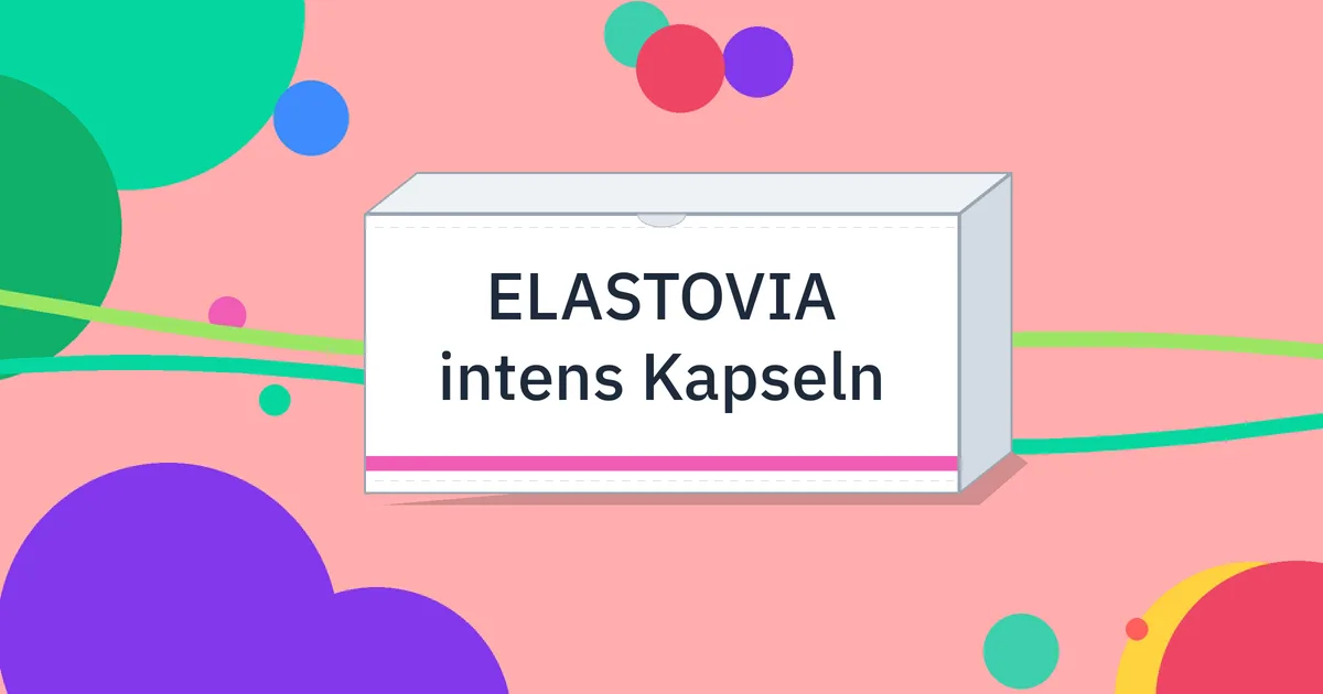 Symbolbild: Packung mit der Aufschrift ELASTOVIA intens Kapseln (PZN 20225215) – Verfügbarkeit und Bezug in Apotheken in Frankfurt am Main