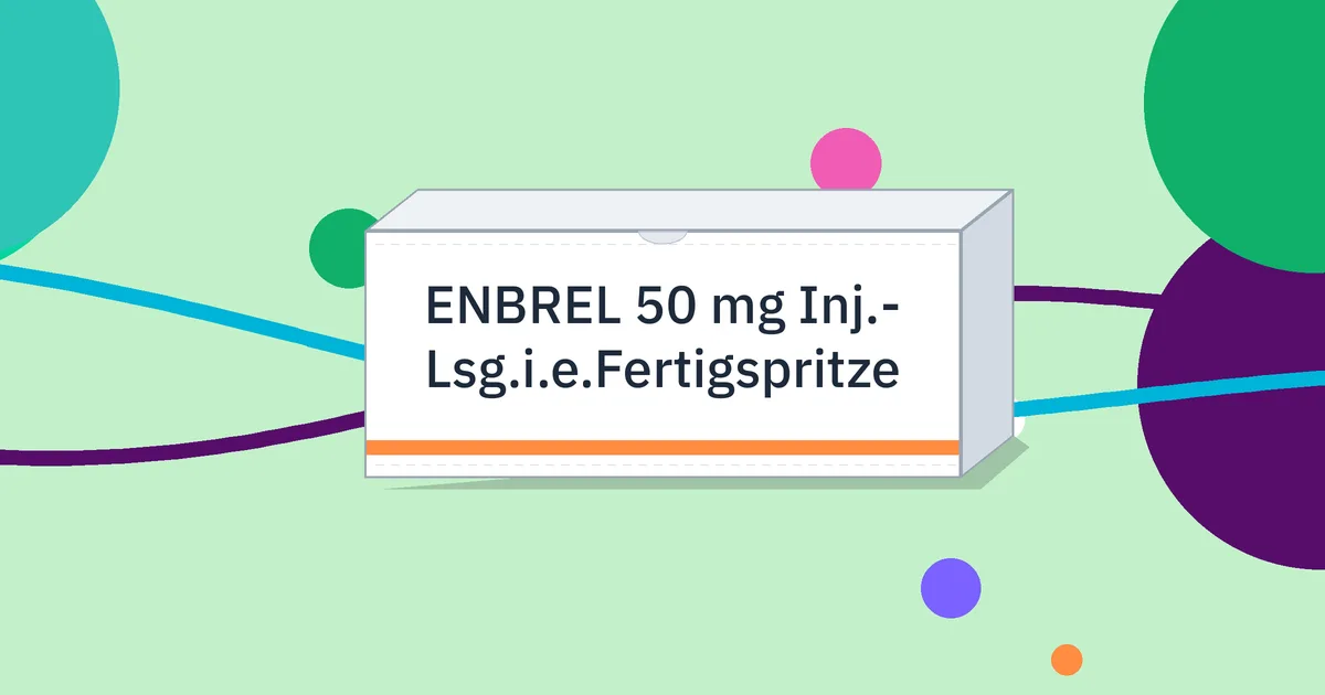 Symbolbild: Packung mit der Aufschrift ENBREL 50 mg Inj.-Lsg.i.e.Fertigspritze (PZN 13243796) – Verfügbarkeit und Bezug in Apotheken in Frankfurt am Main