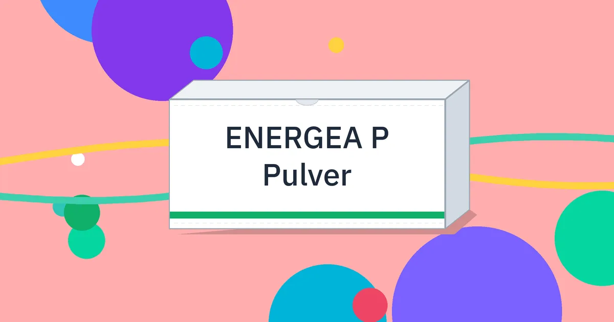 Symbolbild: Packung mit der Aufschrift ENERGEA P Pulver (PZN 16673391) – Verfügbarkeit und Bezug in Apotheken in Frankfurt am Main
