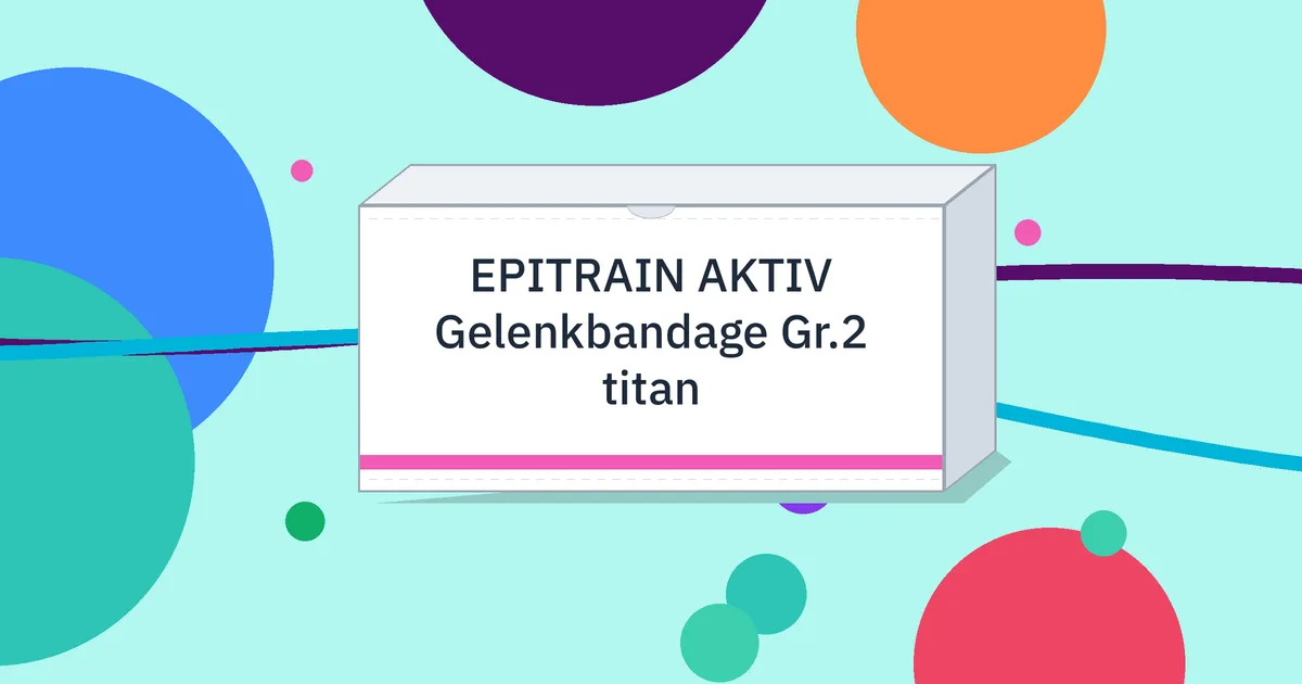 Symbolbild: Packung mit der Aufschrift EPITRAIN AKTIV Gelenkbandage Gr.2 titan (PZN 01286317) – Verfügbarkeit und Bezug in Apotheken in Frankfurt am Main