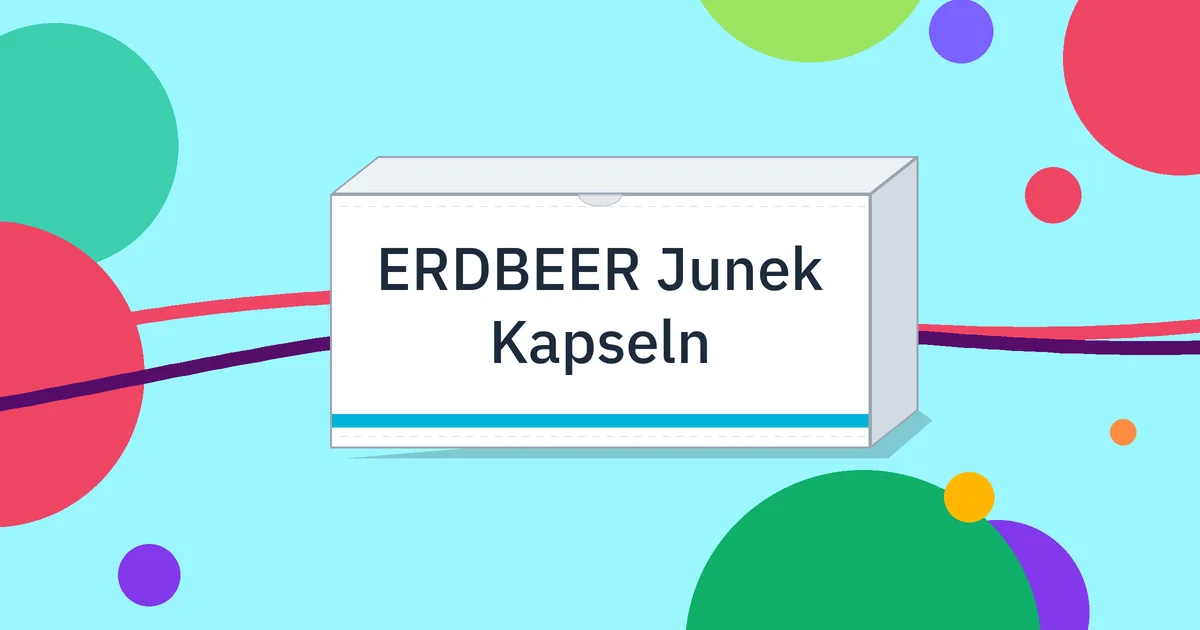 Symbolbild: Packung mit der Aufschrift ERDBEER Junek Kapseln (PZN 10052535) – Verfügbarkeit und Bezug in Apotheken in Frankfurt am Main