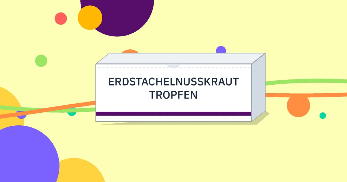 Symbolbild: Packung mit der Aufschrift ERDSTACHELNUSSKRAUT TROPFEN (PZN 14311152) – Verfügbarkeit und Bezug in Apotheken in Frankfurt am Main