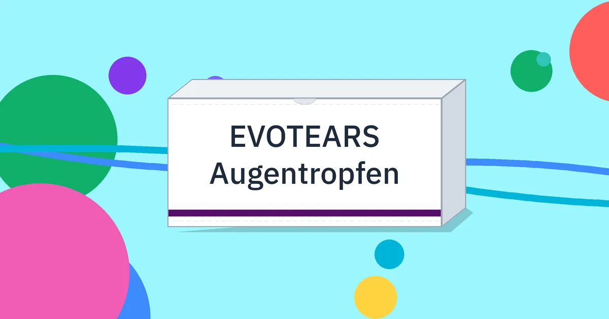 Symbolbild: Packung mit der Aufschrift EVOTEARS Augentropfen (PZN 11213615) – Verfügbarkeit und Bezug in Apotheken in Frankfurt am Main