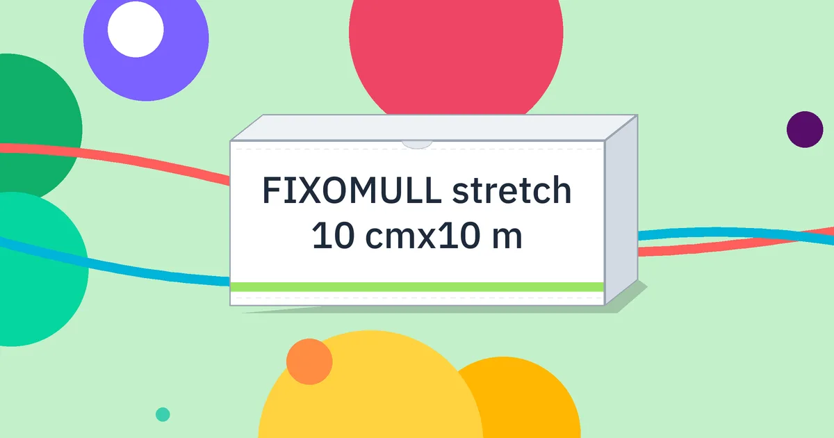Symbolbild: Packung mit der Aufschrift FIXOMULL stretch 10 cmx10 m (PZN 19959159) – Verfügbarkeit und Bezug in Apotheken in Frankfurt am Main