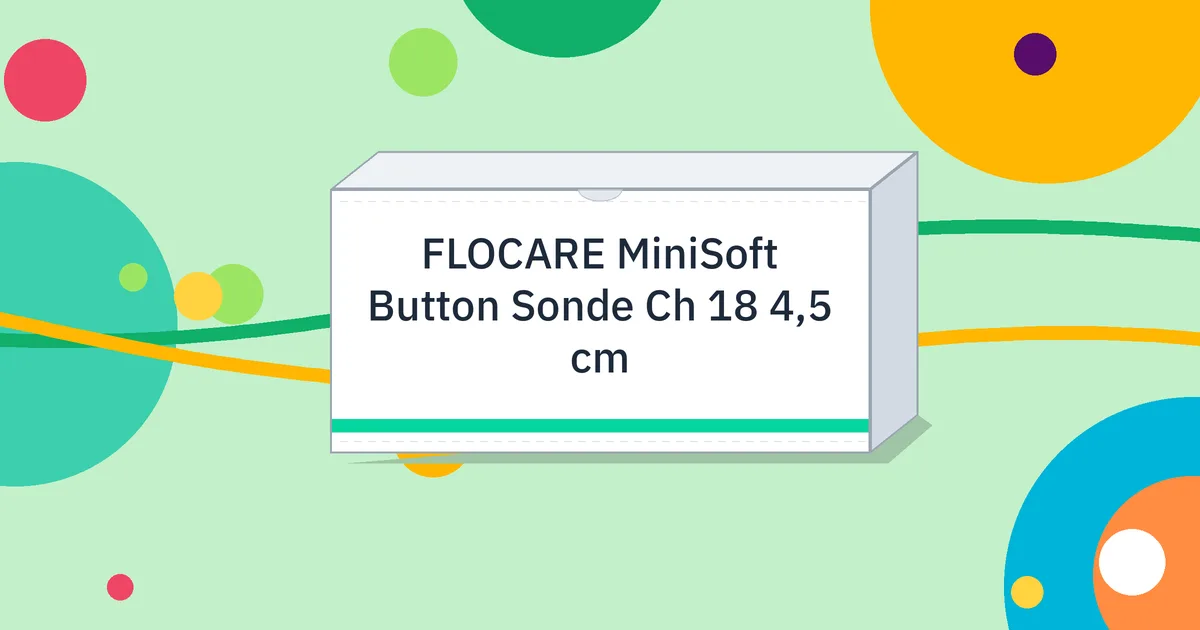 Symbolbild: Packung mit der Aufschrift FLOCARE MiniSoft Button Sonde Ch 18 4,5 cm (PZN 16019421) – Verfügbarkeit und Bezug in Apotheken in Frankfurt am Main