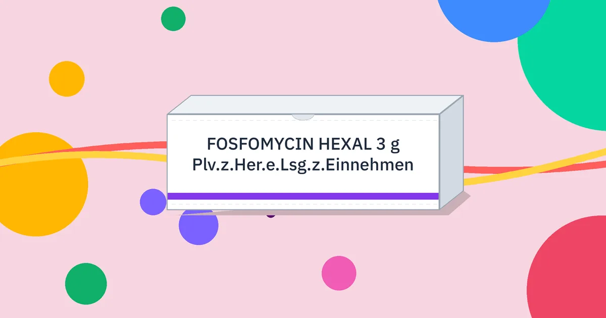 Symbolbild: Packung mit der Aufschrift FOSFOMYCIN HEXAL 3 g Plv.z.Her.e.Lsg.z.Einnehmen (PZN 14238219) – Verfügbarkeit und Bezug in Apotheken in Frankfurt am Main