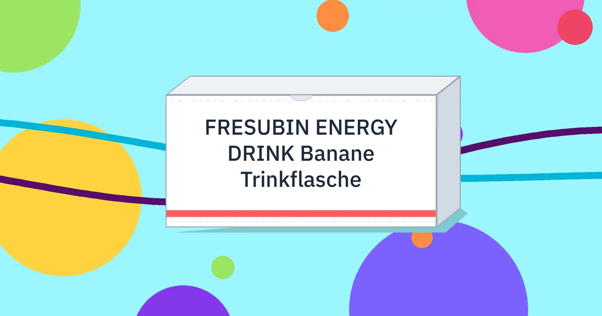 Symbolbild: Packung mit der Aufschrift FRESUBIN ENERGY DRINK Banane Trinkflasche (PZN 20191746) – Verfügbarkeit und Bezug in Apotheken in Frankfurt am Main