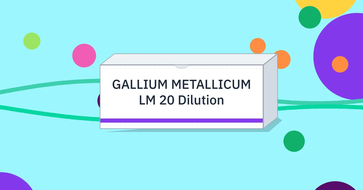 Symbolbild: Packung mit der Aufschrift GALLIUM METALLICUM LM 20 Dilution (PZN 12874974) – Verfügbarkeit und Bezug in Apotheken in Frankfurt am Main