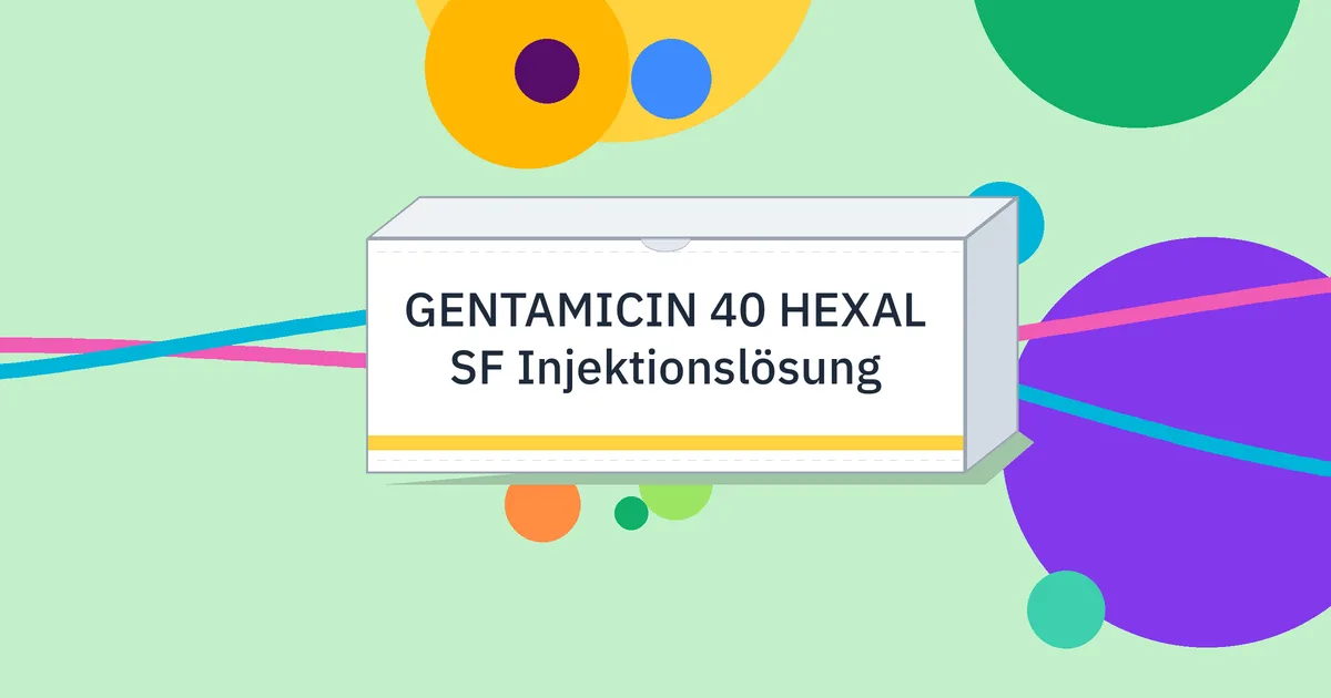 Symbolbild: Packung mit der Aufschrift GENTAMICIN 40 HEXAL SF Injektionslösung (PZN 06334400) – Verfügbarkeit und Bezug in Apotheken in Frankfurt am Main