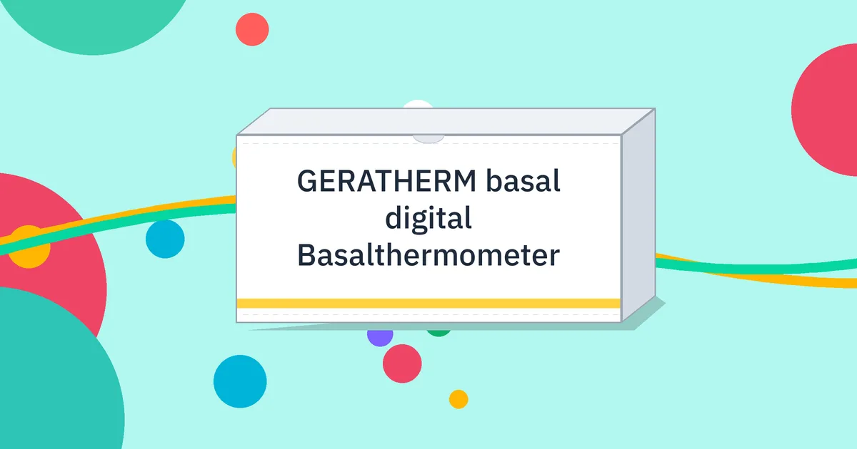 Symbolbild: Packung mit der Aufschrift GERATHERM basal digital Basalthermometer (PZN 09384746) – Verfügbarkeit und Bezug in Apotheken in Frankfurt am Main