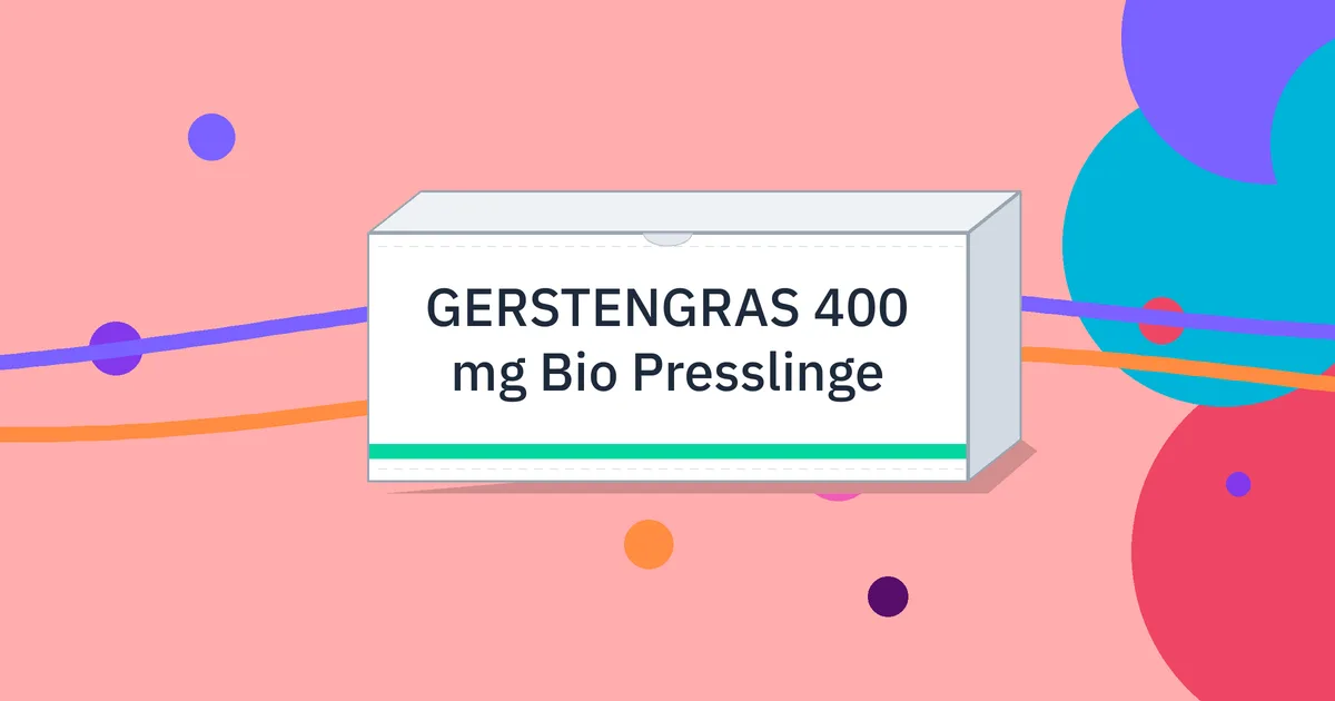 Symbolbild: Packung mit der Aufschrift GERSTENGRAS 400 mg Bio Presslinge (PZN 09222127) – Verfügbarkeit und Bezug in Apotheken in Frankfurt am Main