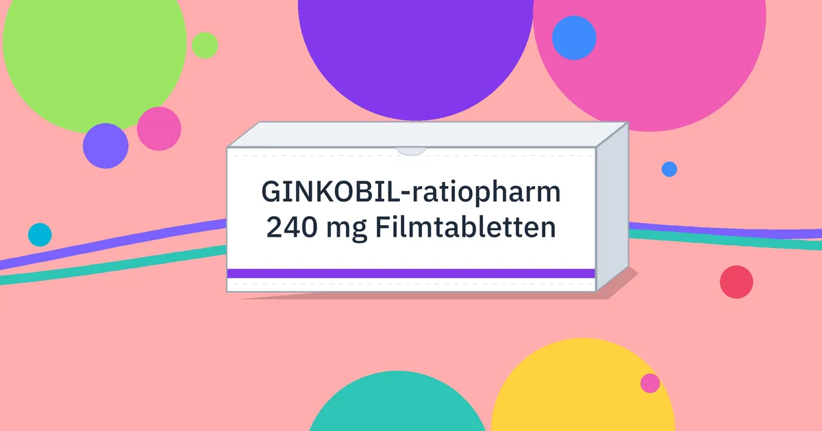 Symbolbild: Packung mit der Aufschrift GINKOBIL-ratiopharm 240 mg Filmtabletten (PZN 08864415) – Verfügbarkeit und Bezug in Apotheken in Frankfurt am Main