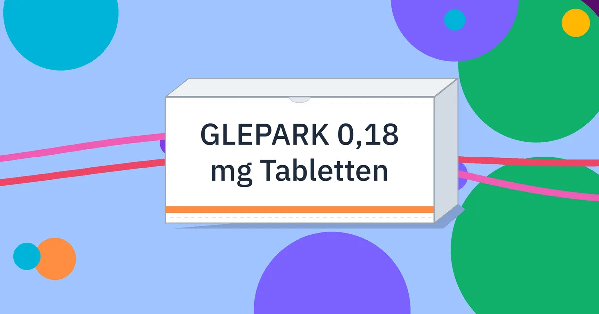 Symbolbild: Packung mit der Aufschrift GLEPARK 0,18 mg Tabletten (PZN 09098443) – Verfügbarkeit und Bezug in Apotheken in Frankfurt am Main