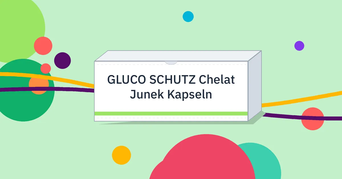 Symbolbild: Packung mit der Aufschrift GLUCO SCHUTZ Chelat Junek Kapseln (PZN 10829633) – Verfügbarkeit und Bezug in Apotheken in Frankfurt am Main