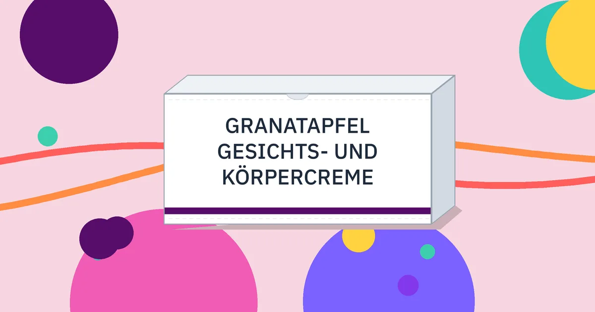 Symbolbild: Packung mit der Aufschrift GRANATAPFEL GESICHTS- UND KÖRPERCREME (PZN 09695222) – Verfügbarkeit und Bezug in Apotheken in Frankfurt am Main
