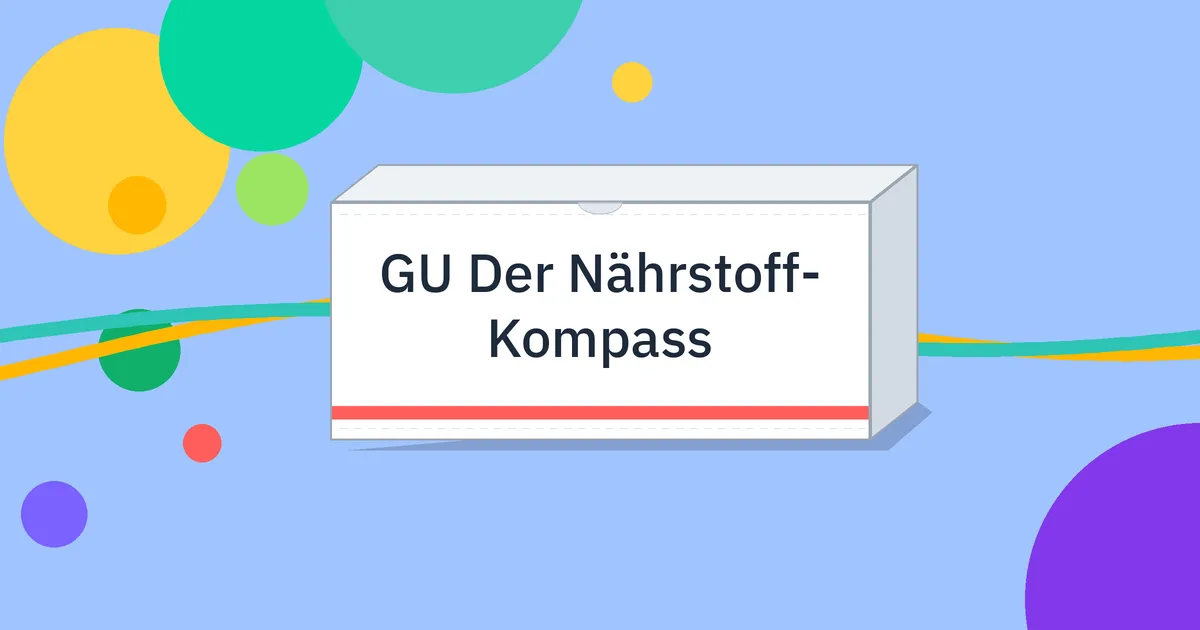 Symbolbild: Packung mit der Aufschrift GU Der Nährstoff-Kompass (PZN 19767069) – Verfügbarkeit und Bezug in Apotheken in Frankfurt am Main