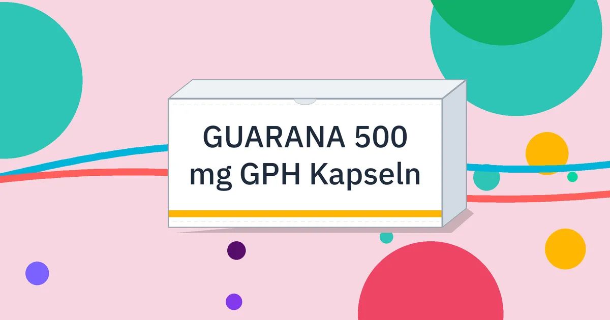 Symbolbild: Packung mit der Aufschrift GUARANA 500 mg GPH Kapseln (PZN 00262415) – Verfügbarkeit und Bezug in Apotheken in Frankfurt am Main