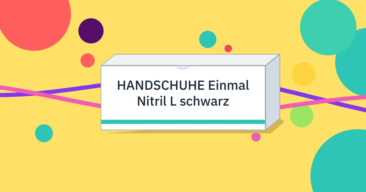 Symbolbild: Packung mit der Aufschrift HANDSCHUHE Einmal Nitril L schwarz (PZN 14046307) – Verfügbarkeit und Bezug in Apotheken in Frankfurt am Main