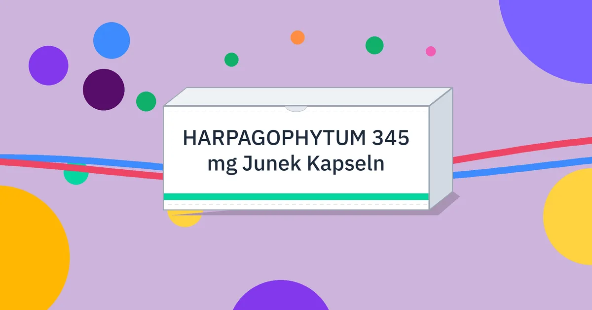 Symbolbild: Packung mit der Aufschrift HARPAGOPHYTUM 345 mg Junek Kapseln (PZN 20856743) – Verfügbarkeit und Bezug in Apotheken in Frankfurt am Main