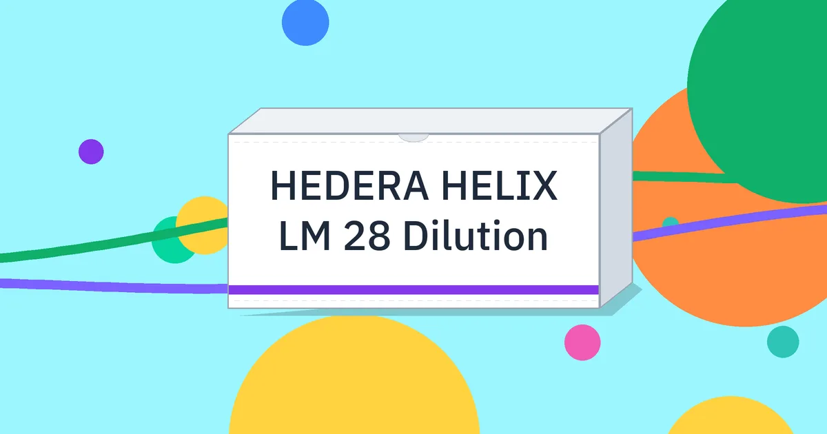 Symbolbild: Packung mit der Aufschrift HEDERA HELIX LM 28 Dilution (PZN 12885529) – Verfügbarkeit und Bezug in Apotheken in Frankfurt am Main