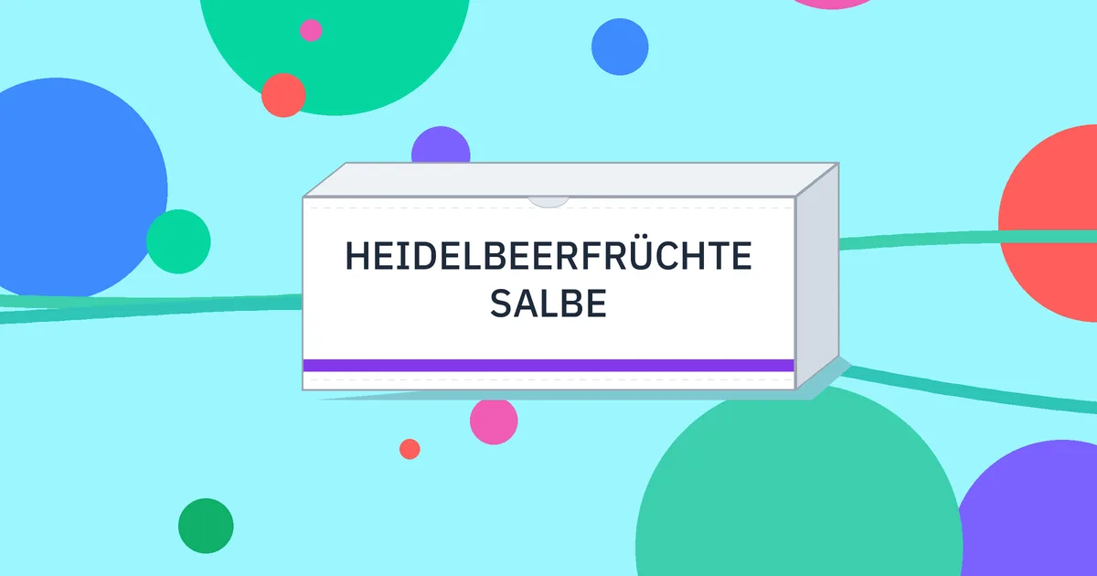 Symbolbild: Packung mit der Aufschrift HEIDELBEERFRÜCHTE SALBE (PZN 18091428) – Verfügbarkeit und Bezug in Apotheken in Frankfurt am Main
