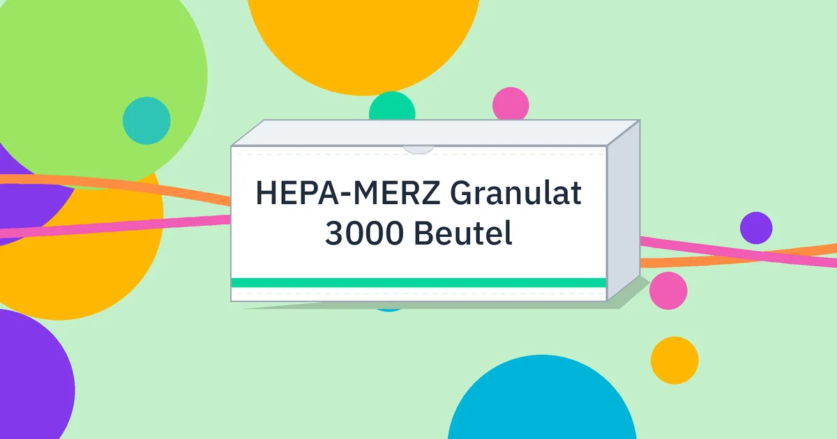 Symbolbild: Packung mit der Aufschrift HEPA-MERZ Granulat 3000 Beutel (PZN 07620639) – Verfügbarkeit und Bezug in Apotheken in Frankfurt am Main