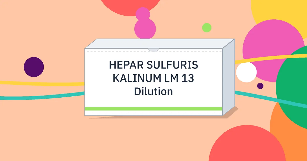 Symbolbild: Packung mit der Aufschrift HEPAR SULFURIS KALINUM LM 13 Dilution (PZN 12887882) – Verfügbarkeit und Bezug in Apotheken in Frankfurt am Main