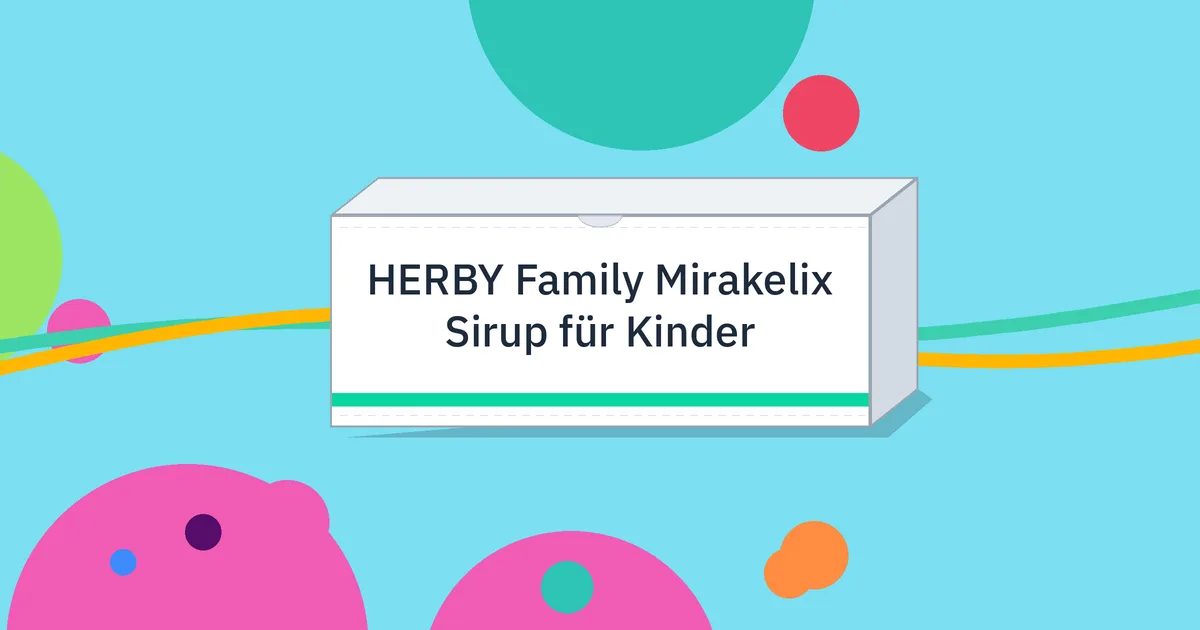 Symbolbild: Packung mit der Aufschrift HERBY Family Mirakelix Sirup für Kinder (PZN 19114172) – Verfügbarkeit und Bezug in Apotheken in Frankfurt am Main
