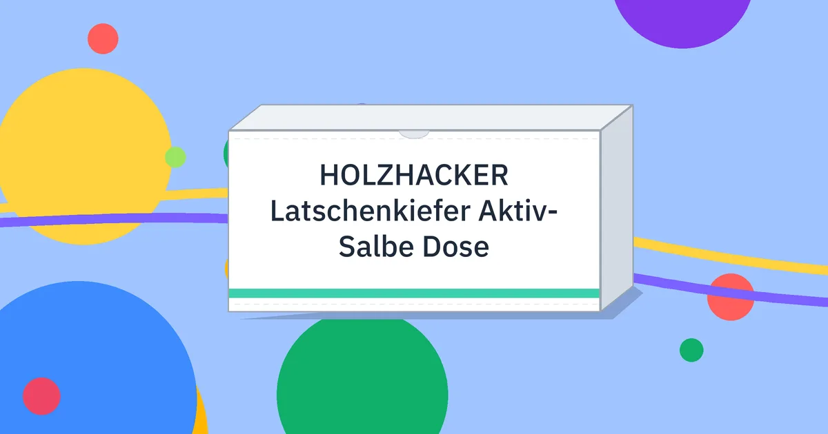 Symbolbild: Packung mit der Aufschrift HOLZHACKER Latschenkiefer Aktiv-Salbe Dose (PZN 20892756) – Verfügbarkeit und Bezug in Apotheken in Frankfurt am Main