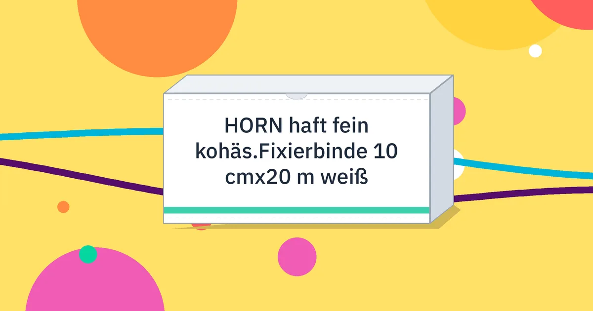 Symbolbild: Packung mit der Aufschrift HORN haft fein kohäs.Fixierbinde 10 cmx20 m weiß (PZN 03783422) – Verfügbarkeit und Bezug in Apotheken in Frankfurt am Main