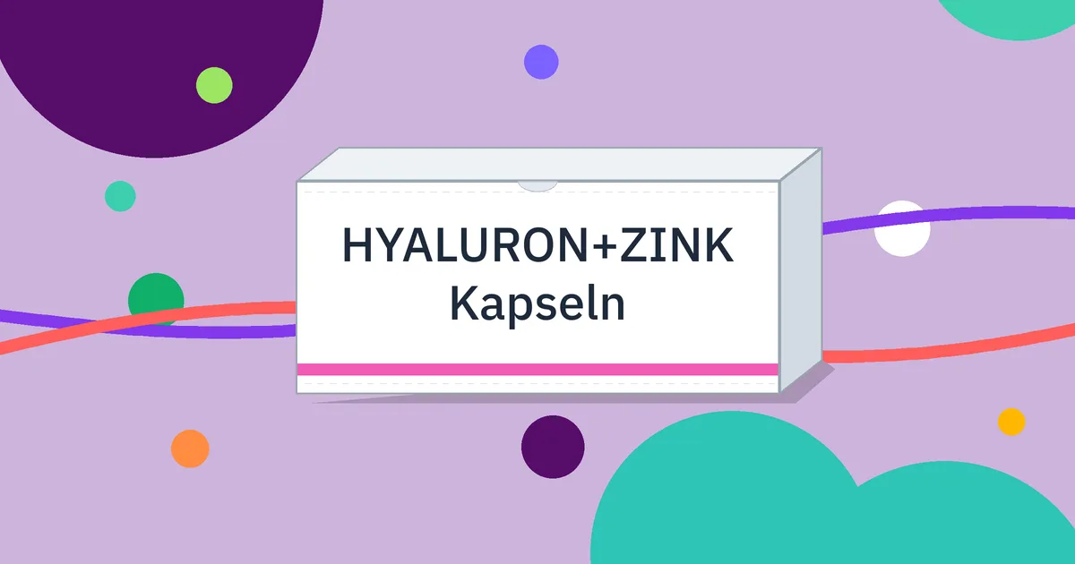 Symbolbild: Packung mit der Aufschrift HYALURON+ZINK Kapseln (PZN 20043075) – Verfügbarkeit und Bezug in Apotheken in Frankfurt am Main