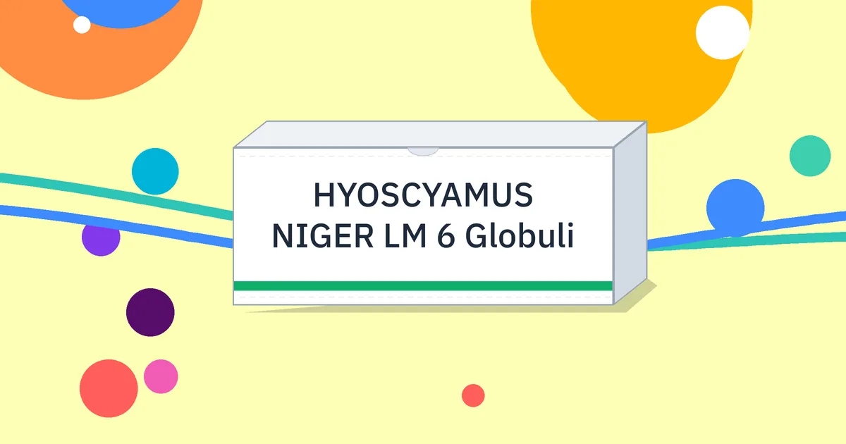 Symbolbild: Packung mit der Aufschrift HYOSCYAMUS NIGER LM 6 Globuli (PZN 16163589) – Verfügbarkeit und Bezug in Apotheken in Frankfurt am Main