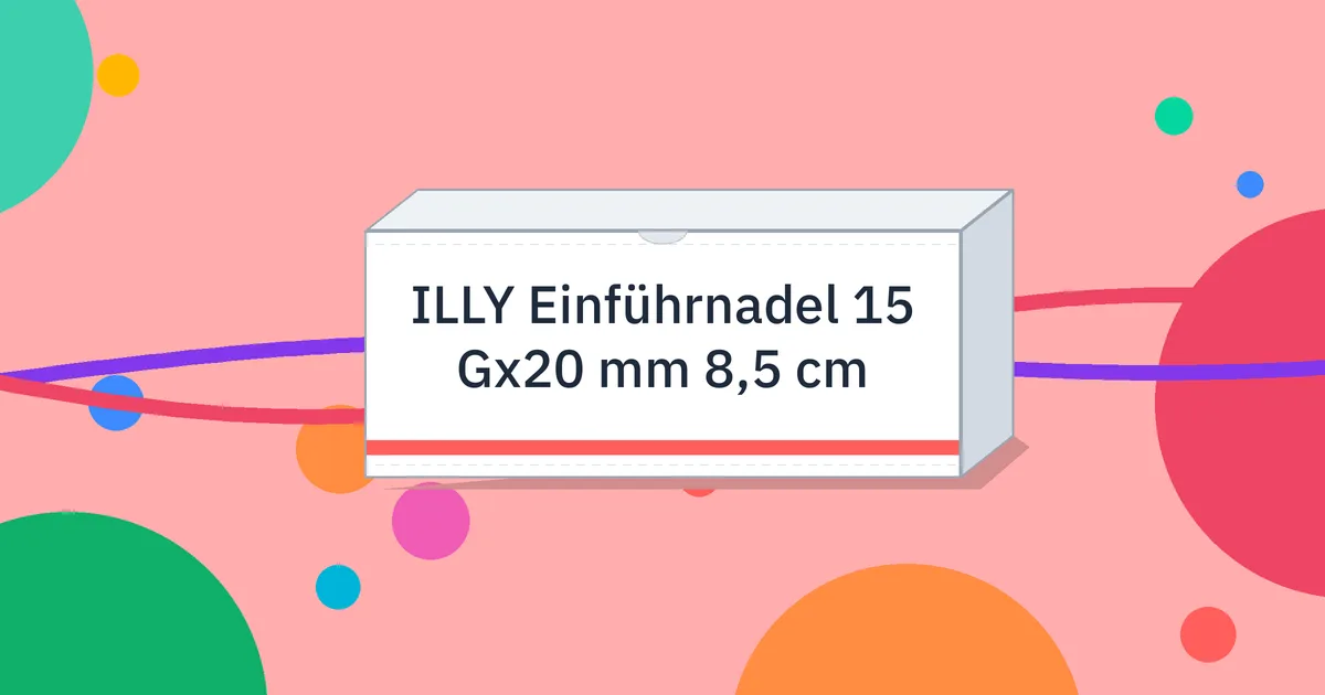 Symbolbild: Packung mit der Aufschrift ILLY Einführnadel 15 Gx20 mm 8,5 cm (PZN 16921179) – Verfügbarkeit und Bezug in Apotheken in Frankfurt am Main