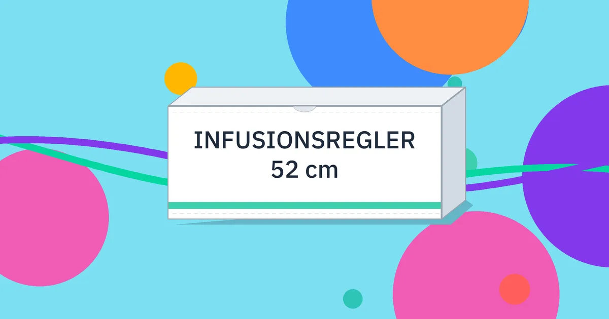 Symbolbild: Packung mit der Aufschrift INFUSIONSREGLER 52 cm (PZN 20388963) – Verfügbarkeit und Bezug in Apotheken in Frankfurt am Main