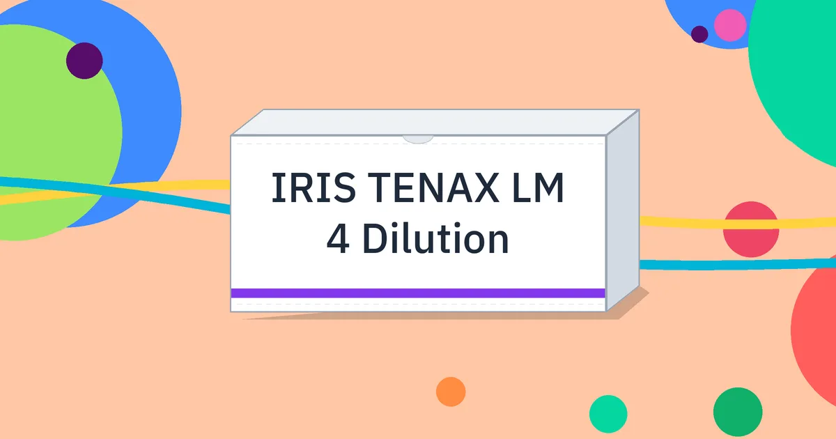 Symbolbild: Packung mit der Aufschrift IRIS TENAX LM 4 Dilution (PZN 12914254) – Verfügbarkeit und Bezug in Apotheken in Frankfurt am Main