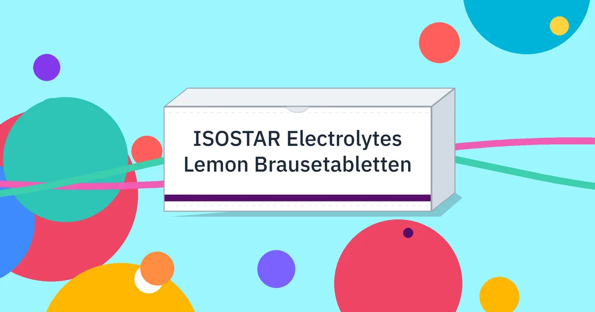 Symbolbild: Packung mit der Aufschrift ISOSTAR Electrolytes Lemon Brausetabletten (PZN 20402284) – Verfügbarkeit und Bezug in Apotheken in Frankfurt am Main