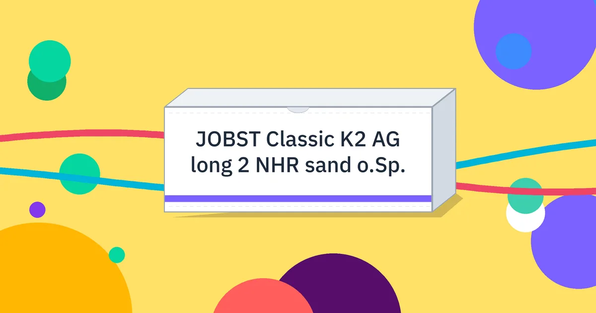Symbolbild: Packung mit der Aufschrift JOBST Classic K2 AG long 2 NHR sand o.Sp. (PZN 10726643) – Verfügbarkeit und Bezug in Apotheken in Frankfurt am Main