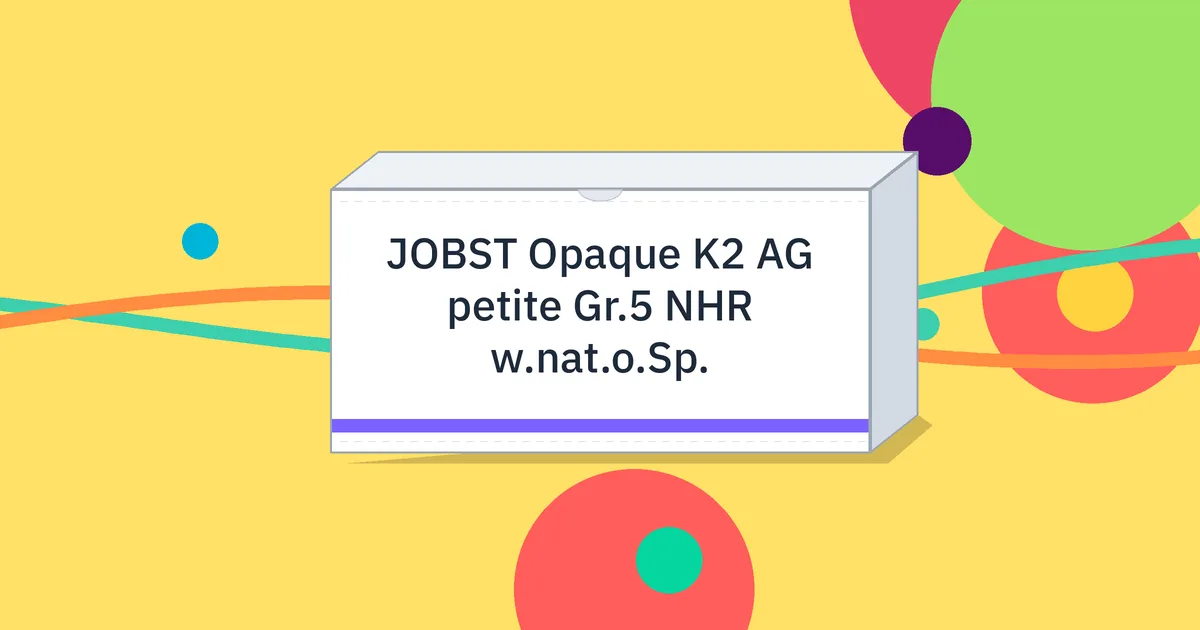 Symbolbild: Packung mit der Aufschrift JOBST Opaque K2 AG petite Gr.5 NHR w.nat.o.Sp. (PZN 11256027) – Verfügbarkeit und Bezug in Apotheken in Frankfurt am Main