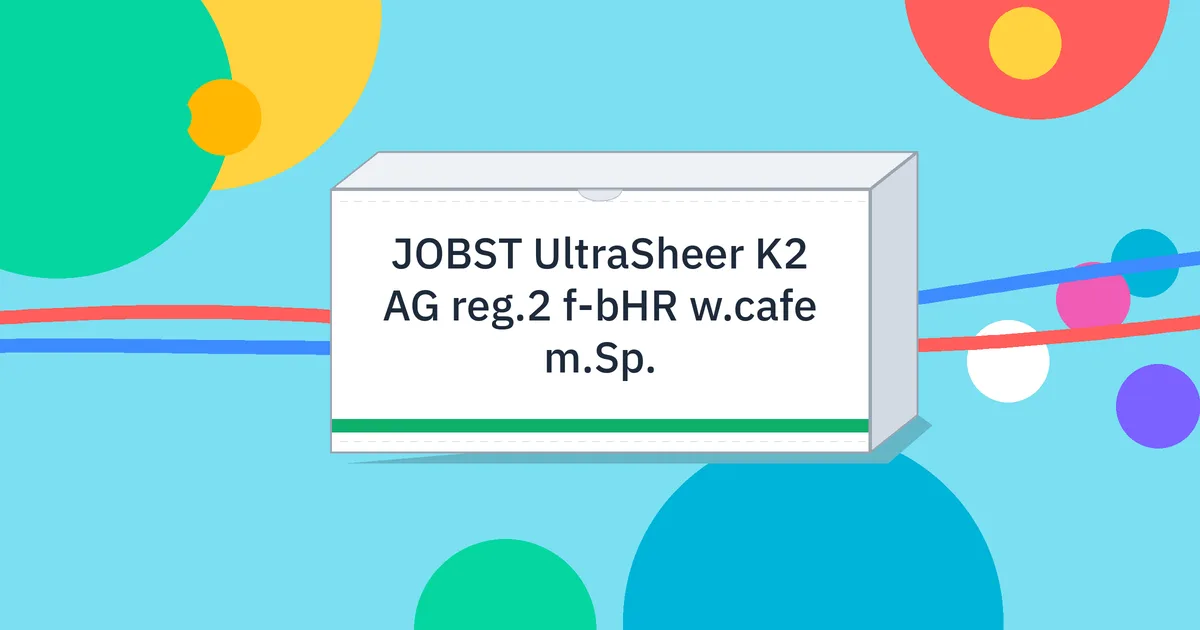 Symbolbild: Packung mit der Aufschrift JOBST UltraSheer K2 AG reg.2 f-bHR w.cafe m.Sp. (PZN 13144580) – Verfügbarkeit und Bezug in Apotheken in Frankfurt am Main